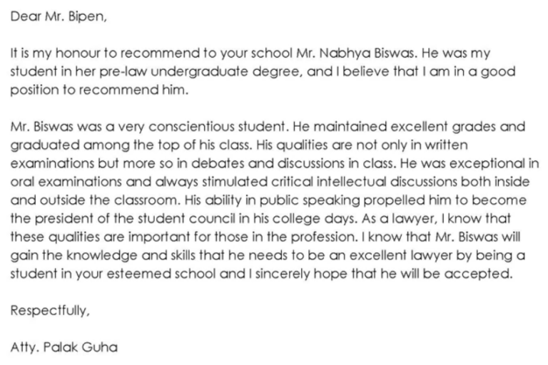 How to write a letter of recommendation for a student [Template ...