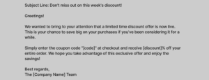 How To Write a Discount Offer Email (Templates, Examples & Tips ...